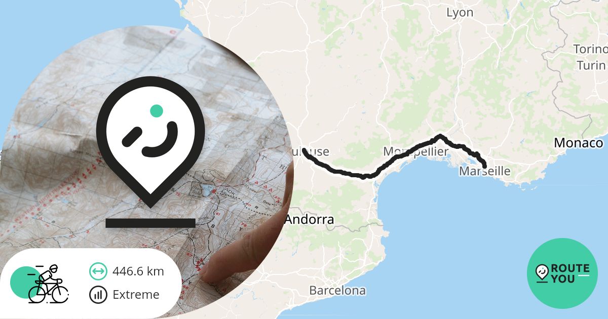 Tour De France 1903, stage 3: Marseille-Toulouse - Road bike route ...