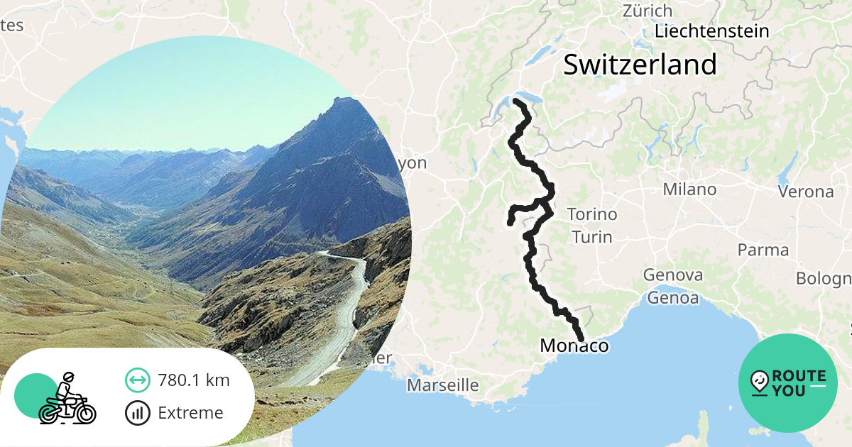 Roadtrip 2021 - route des grandes Alpes - Itinéraire à moto | RouteYou