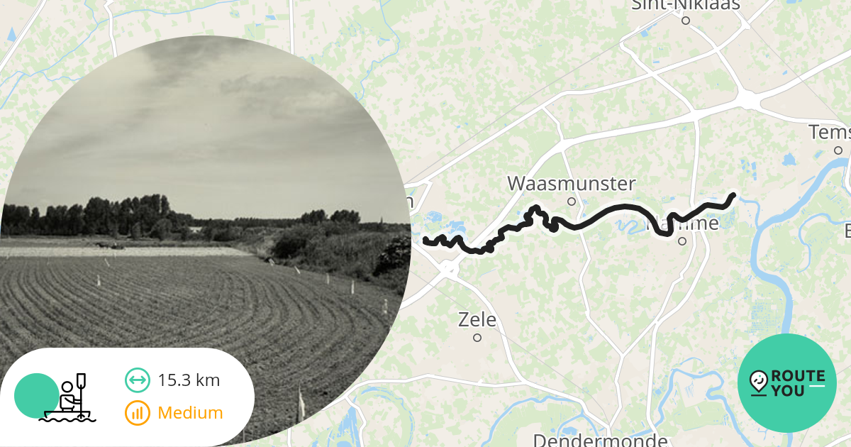 Kajak - Tielrode - Pompstation Lokeren - Kano-/kajakroute | RouteYou