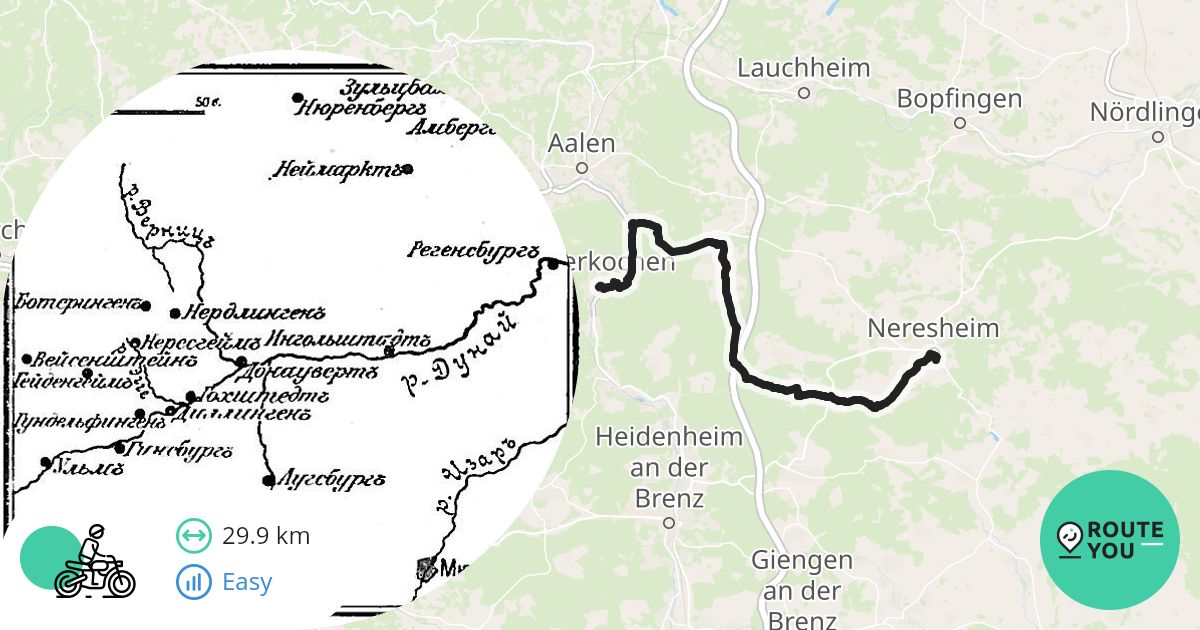 Oberkochen - Neresheim - Motorradroute | RouteYou