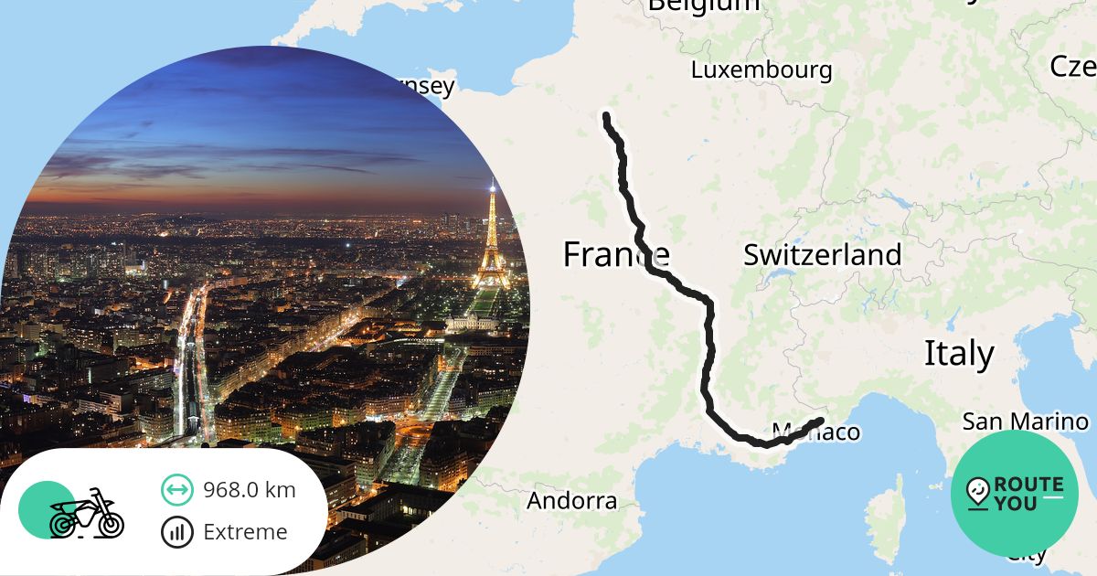 FR - N7 Route National - Parijs - Monaco - 950 km. - Toermotorroute ...
