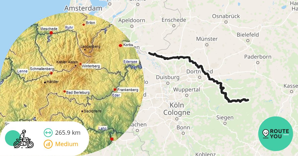 A12 binnendoor naar Winterberg - Motorroute | RouteYou
