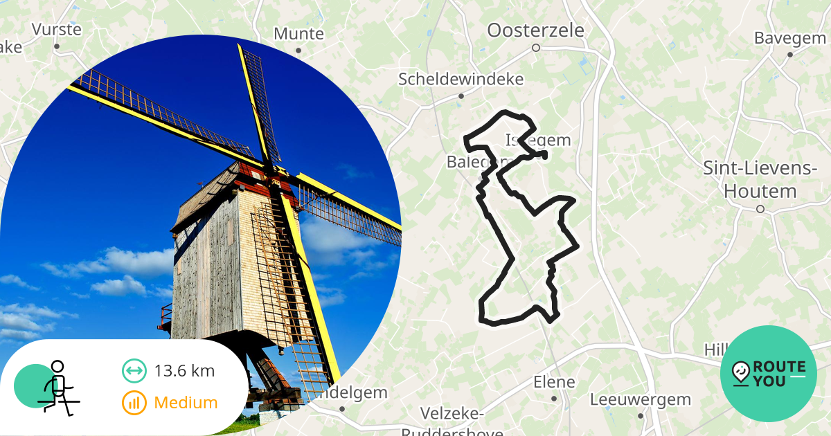 Officiële Molenroute Oosterzele - Wandelroute | RouteYou