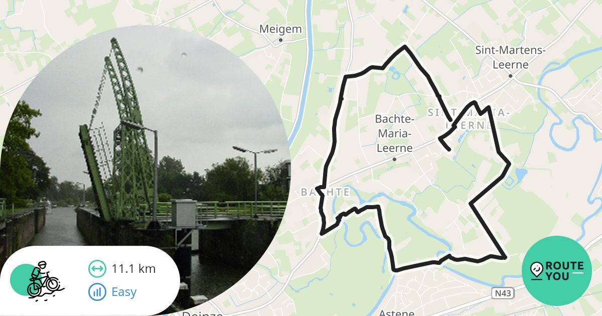 Bachte-Maria-Leerne kort - Mountainbikeroute | RouteYou