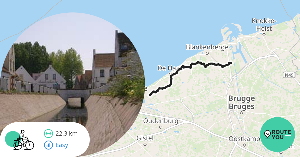 Bredene - Lissewege - Recreatieve fietsroute | RouteYou