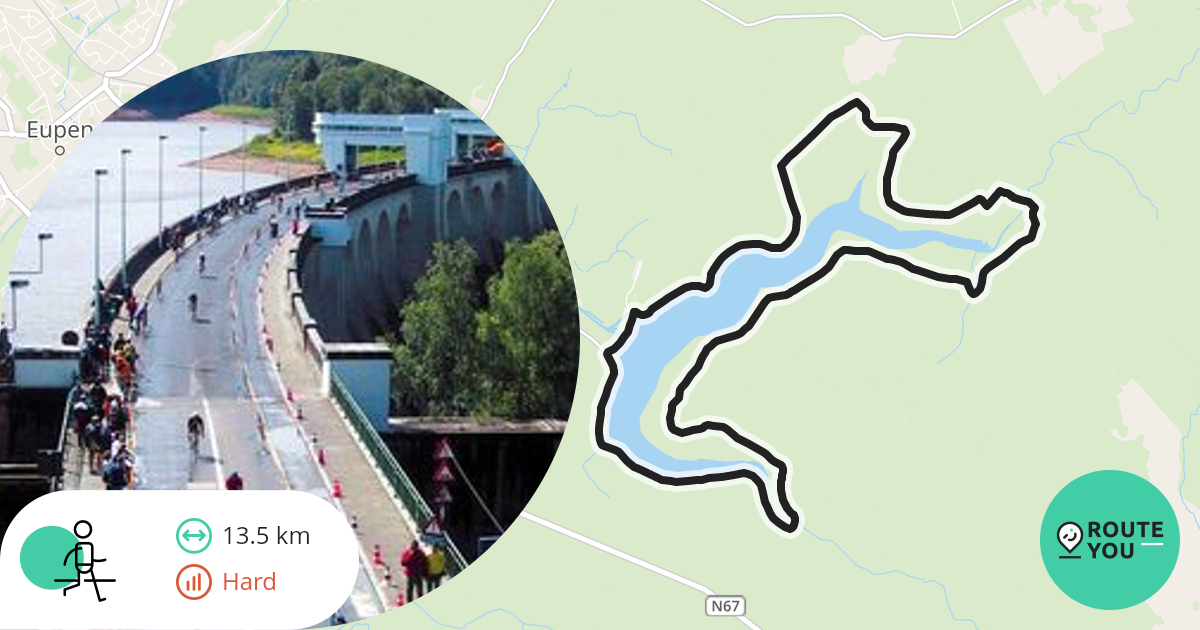 Rond het stuwmeer van Eupen 13,5 km (Wesertalsperre) - Wandelroute ...