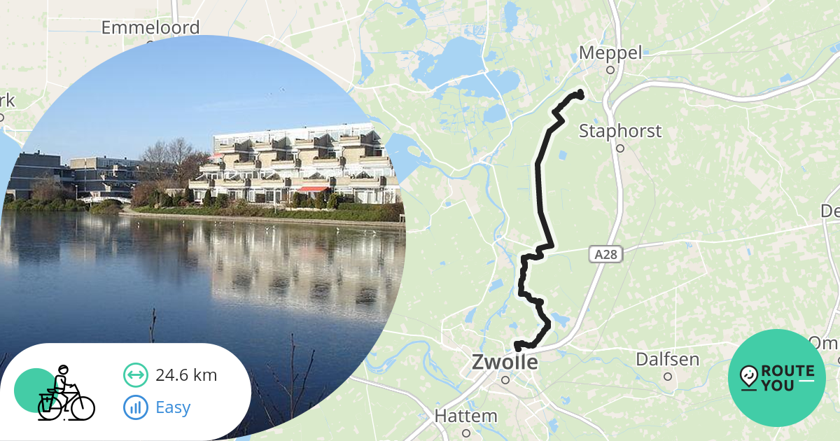 Meppel - Zwolle - Recreatieve fietsroute | RouteYou