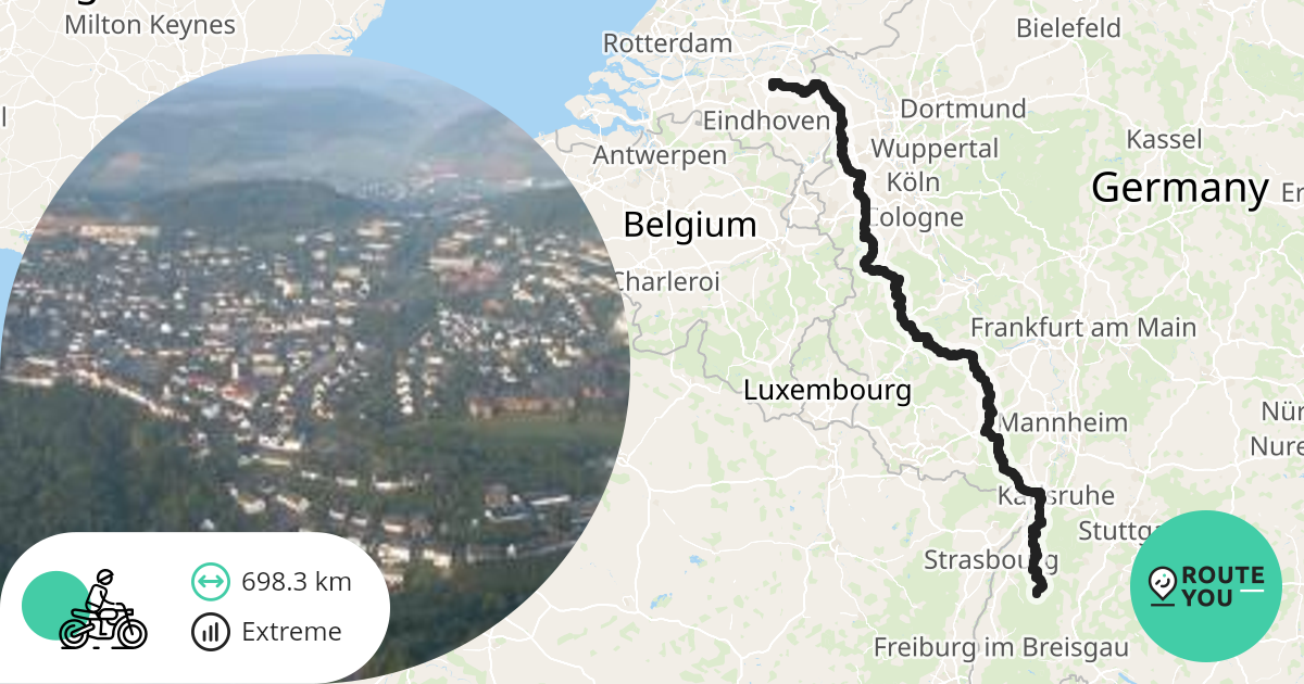 Oberwolfach Schwarzwald via Eifel naar Veghel - Motorroute | RouteYou