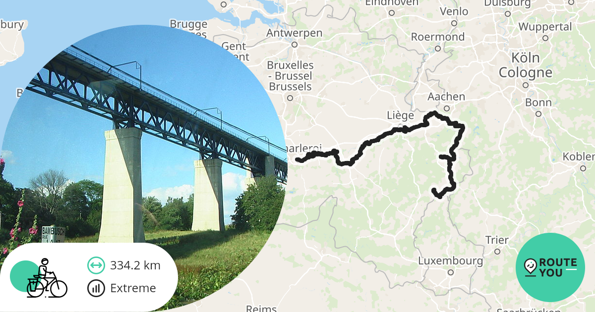 Charleroi - Gouvy 2 - Recreatieve fietsroute | RouteYou